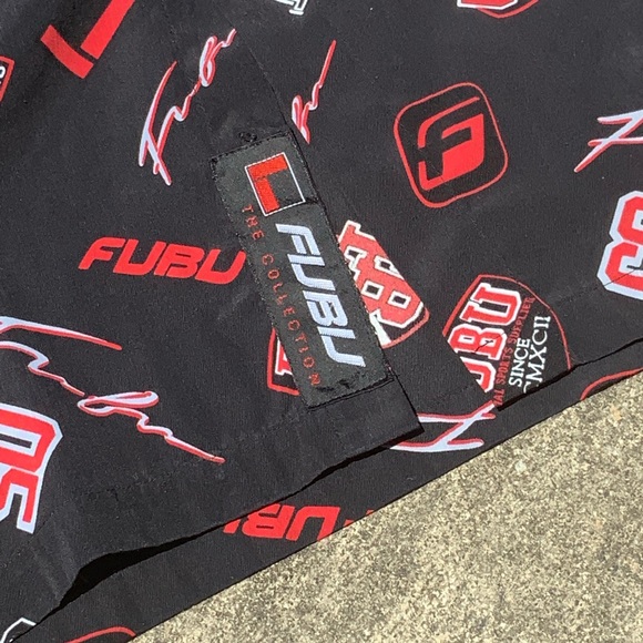 FUBU | Shirts | Fubu Allover Print Logo Button Down Shirt | Poshmark